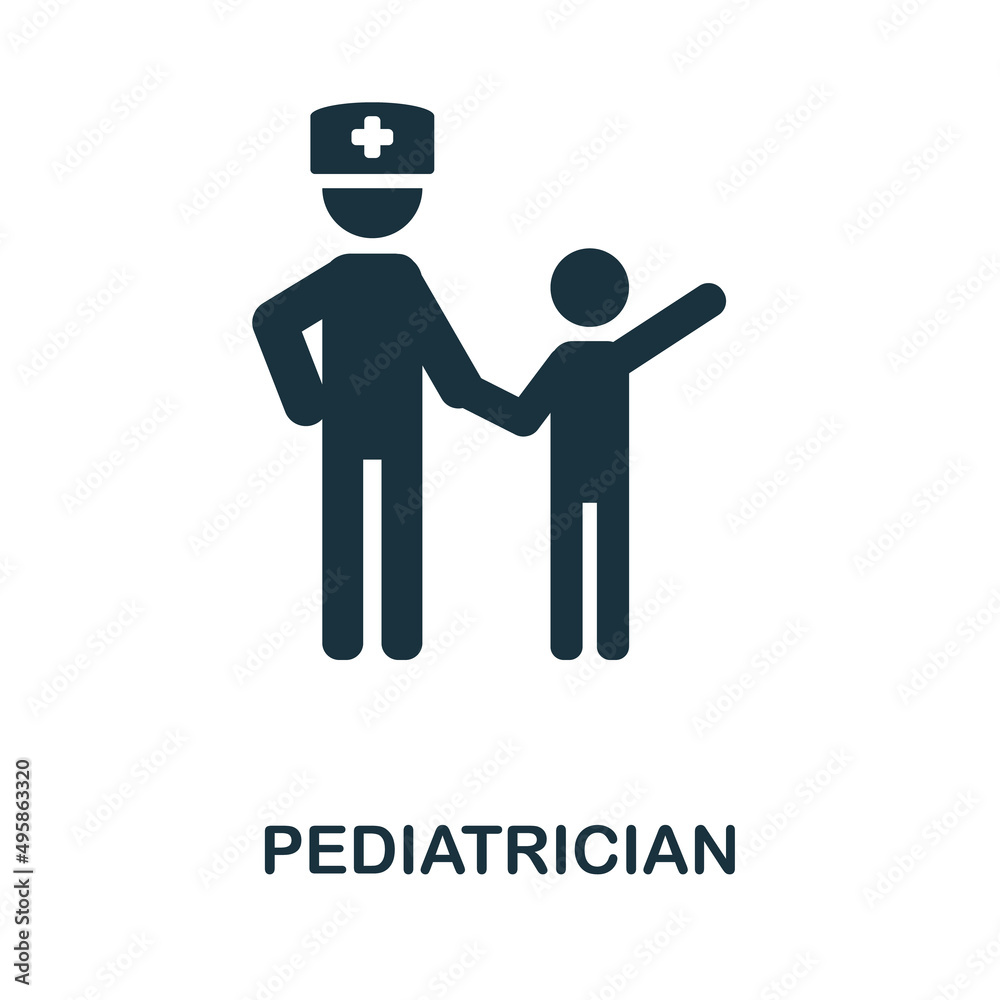 Pediatrician icon. Monochrome simple Pediatrician icon for templates ...