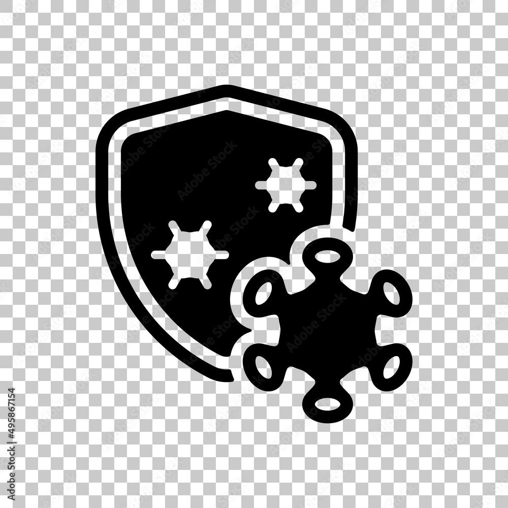 Immune system, antivirus protection, simple medical icon. Black symbol ...