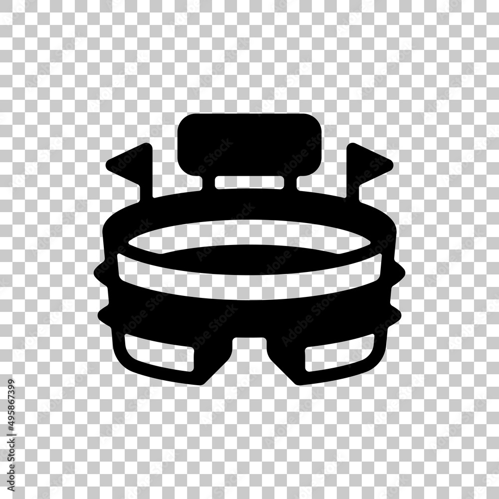Simple stadium icon, sport arena. Black symbol on transparent ...