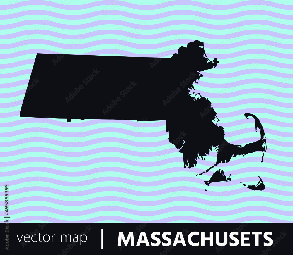 Vetor de U.S states map. State of Massachusetts vector map. you can use ...