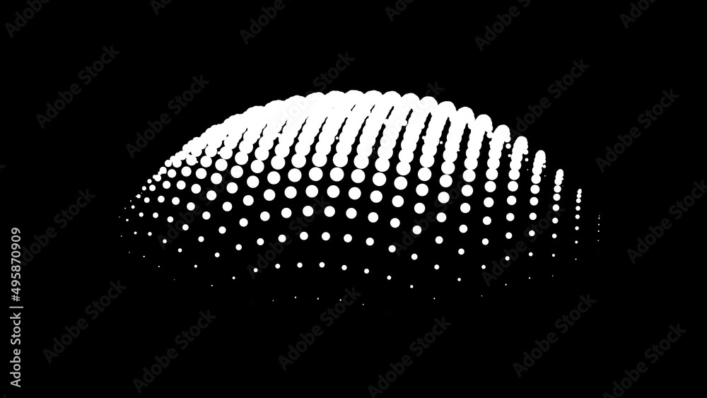 Particle dimension sound wave. Part of sphere effect polar hill globe ...