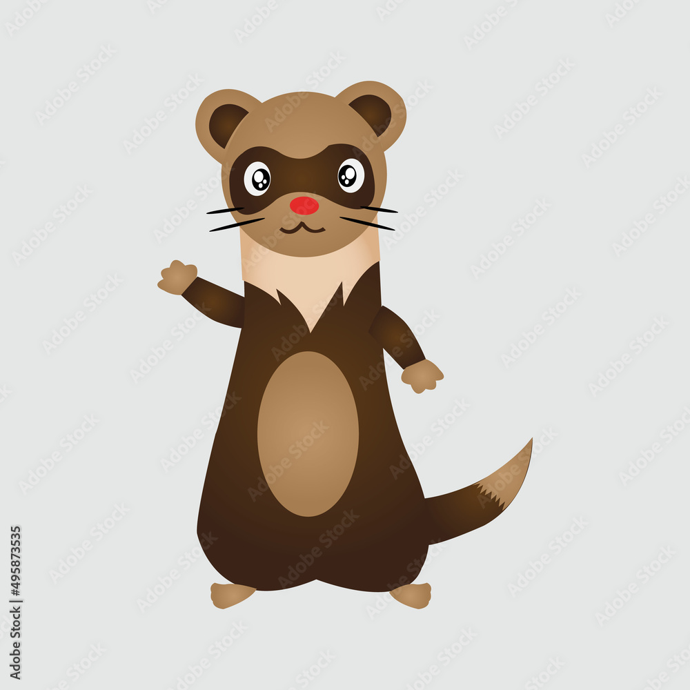 Cute Otter Cartoon Vector Illustration Stock Vector | Adobe Stock
