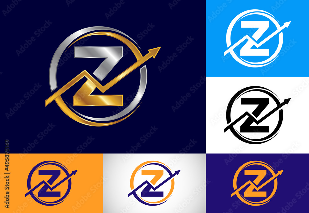 Initial Z monogram alphabet symbol design incorporated with the arrow ...