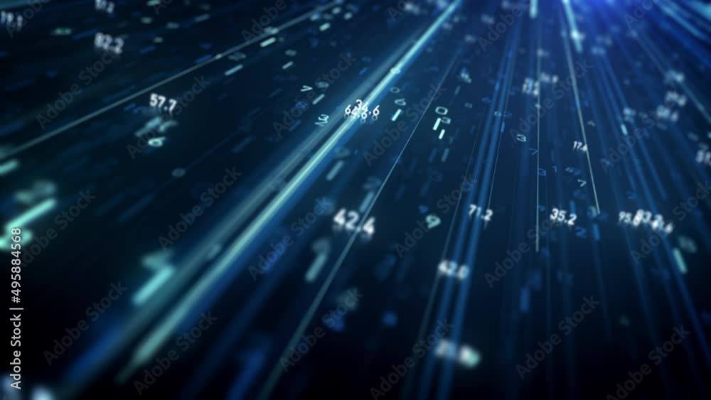 Big Data Digital Business Hitech Background/ 4k animation of an ...