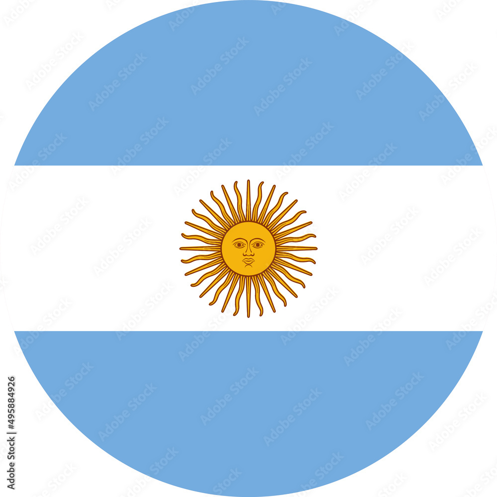 Argentina flag in circle shape isolated on png or transparent ...