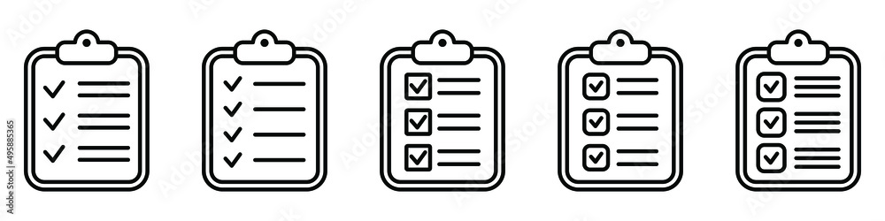 Clipboard icon. Checklist icon of an approved document. Project ...