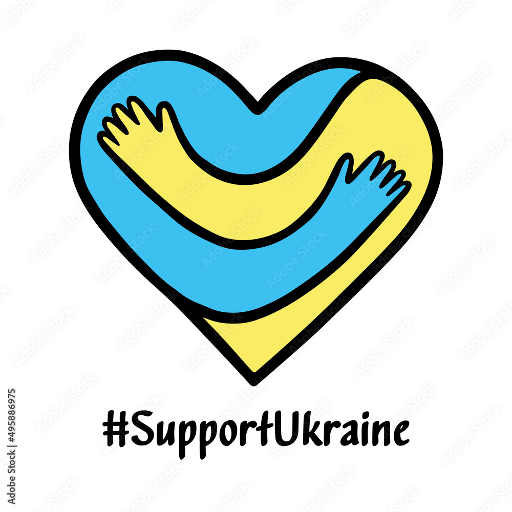 Support Ukraine slogan. Concept save Ukraine from Russia aggression and ...
