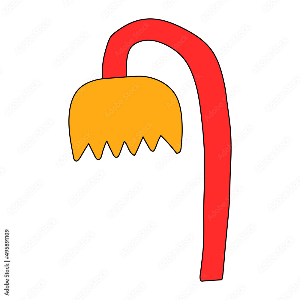 vector vintage rainbow hippie flower.Psychedelic isolated retro plant ...