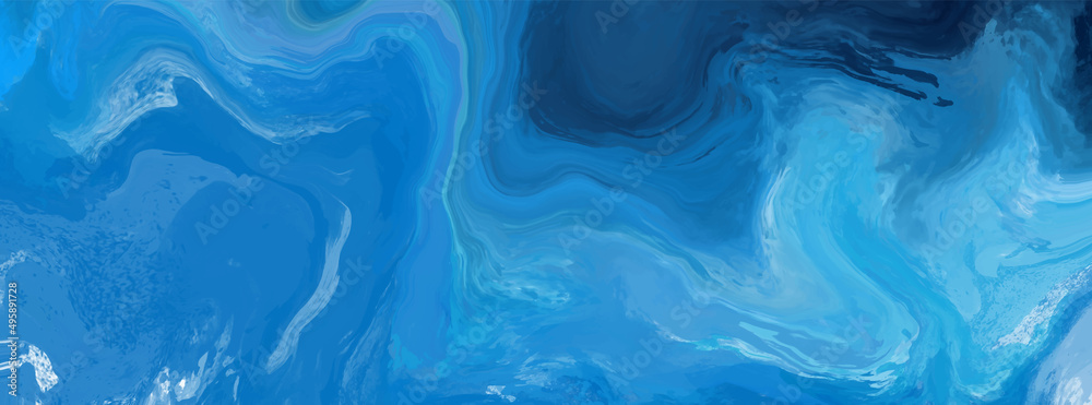 Elegant banner template design with blue paint. Stock Vector | Adobe Stock