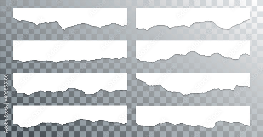 Torn edges of paper, craft design elements vector collection. Ripped ...