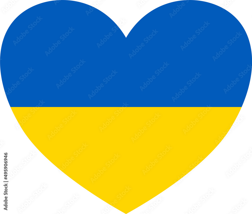 Ukraine flag in heart shape isolated on png or transparent background ...