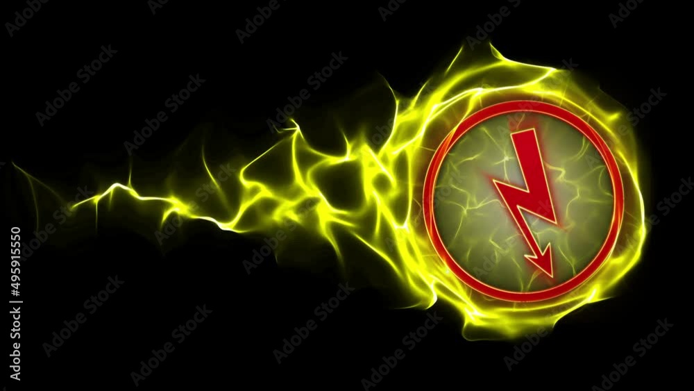 High Voltage, Lighting Bolt, Arrow, Danger Concept Symbols, Animation ...