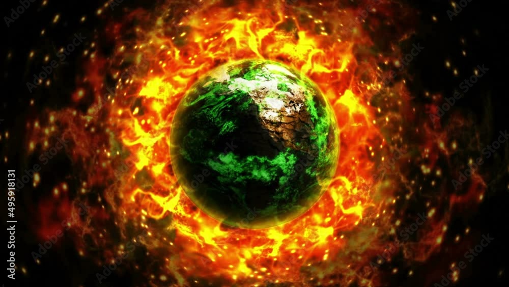 Burning Earth, Global Warming and Climate Change Concept, Animation ...