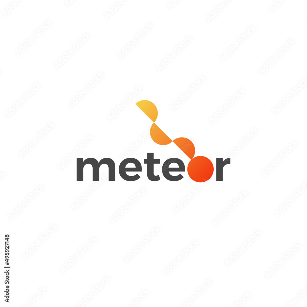 Simple meteor and comet Logo circle round monogram. Abstract comet logo ...