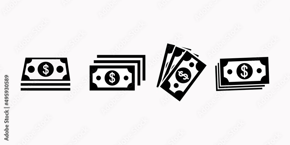 Cash Icon in trendy flat style isolated on white background. Vector ...