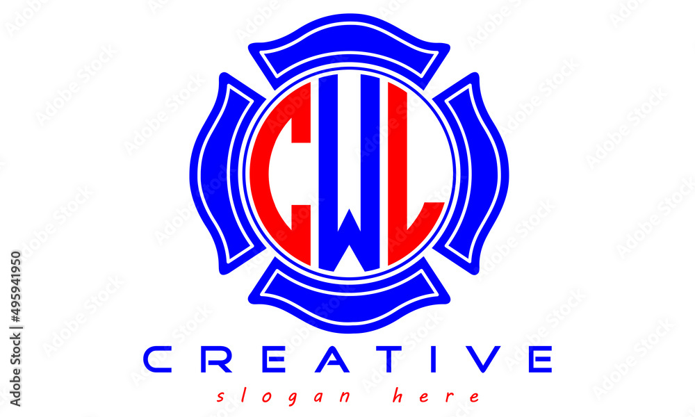 CWL three letters circle monogram initial geometric curves logo design ...