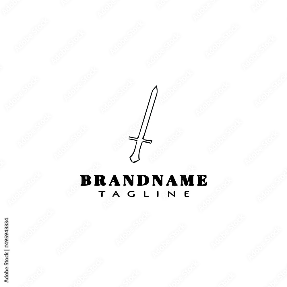 sword logo cartoon icon design template black isolated vector Stock ...