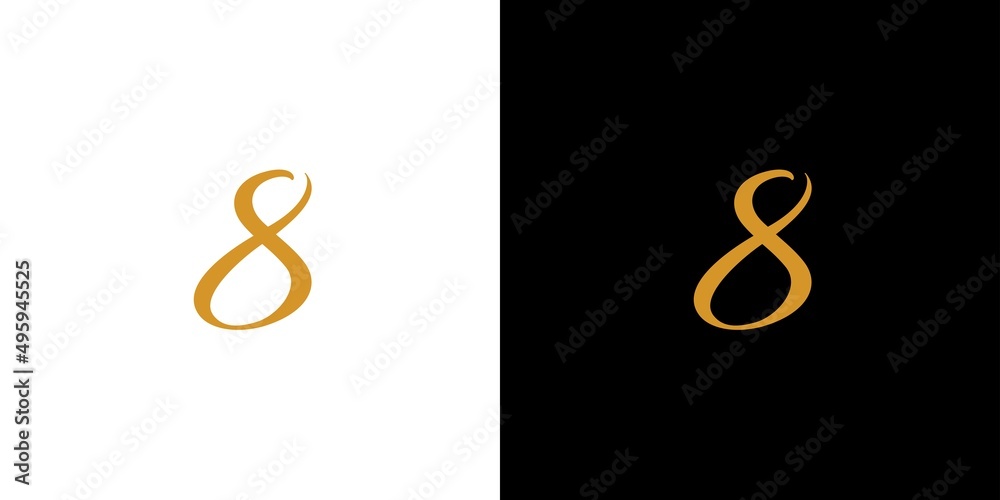 Simple and modern number 8 infinity logo design Stock Vector | Adobe Stock