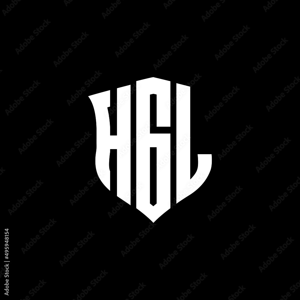 Vecteur Stock HGL letter logo design with black background in ...