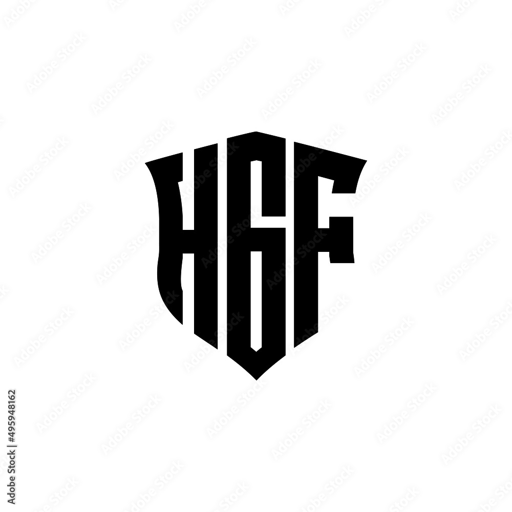 HGF letter logo design with white background in illustrator, cube logo ...
