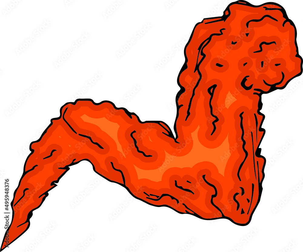 Crispy chicken wings, American food Fast food Illustration Fast food ...