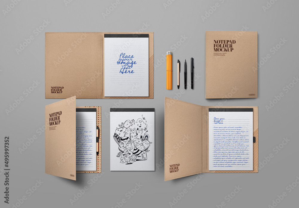 Notepad Folder Mockup Stock Template | Adobe Stock