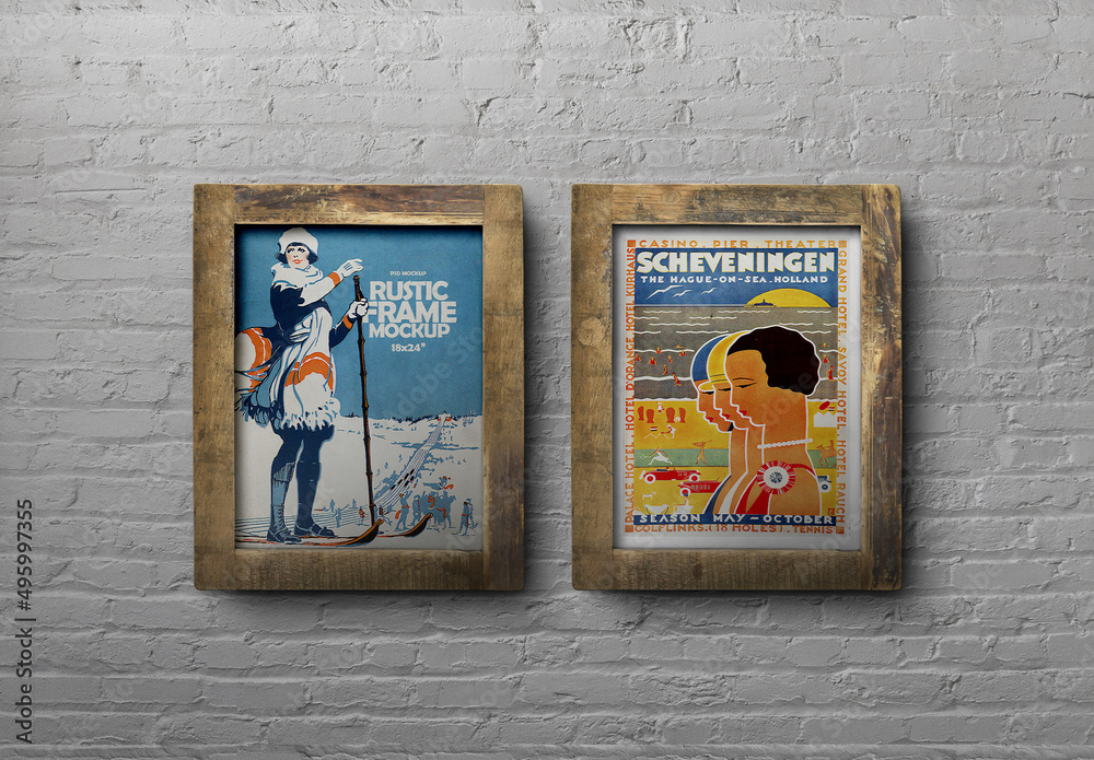 Rustic Frame Mockup Stock Template | Adobe Stock