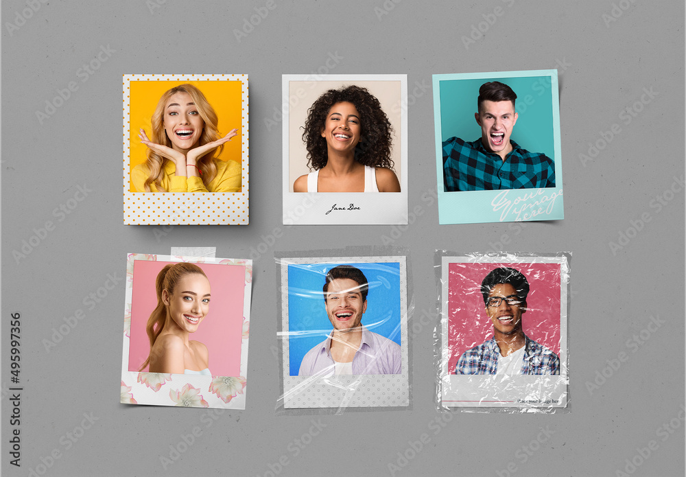 Instant Photo Mockup Set Stock Template | Adobe Stock