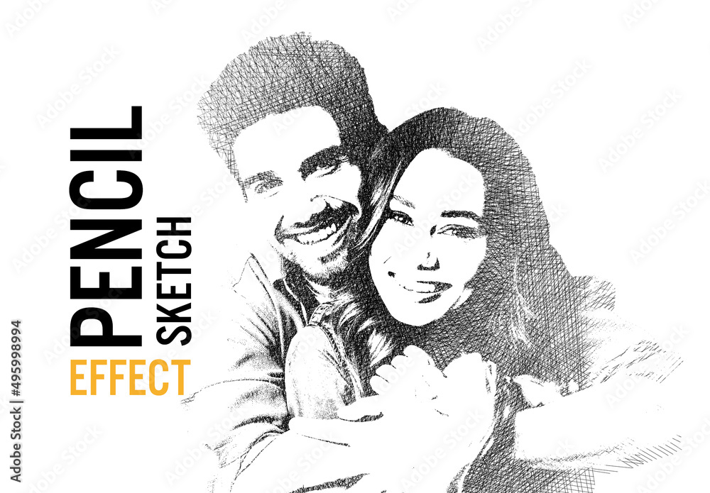 Pencil Sketch Effect Stock Template | Adobe Stock