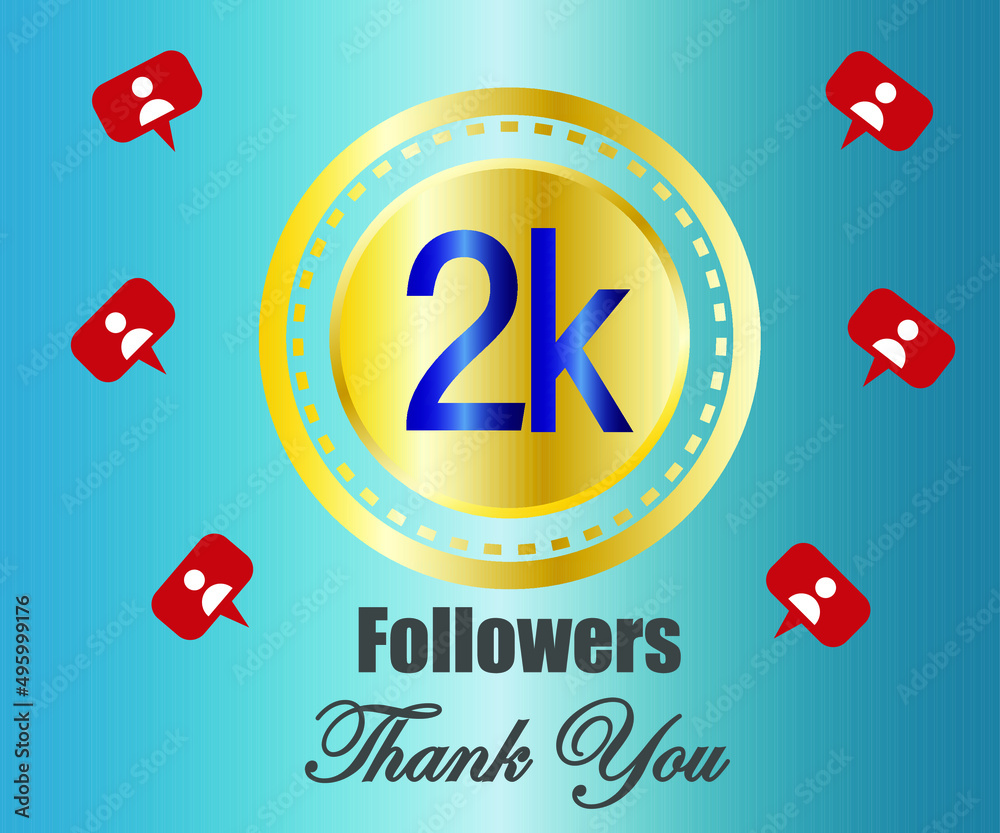 2k followers thank you. vector illustration Stock Vector | Adobe Stock