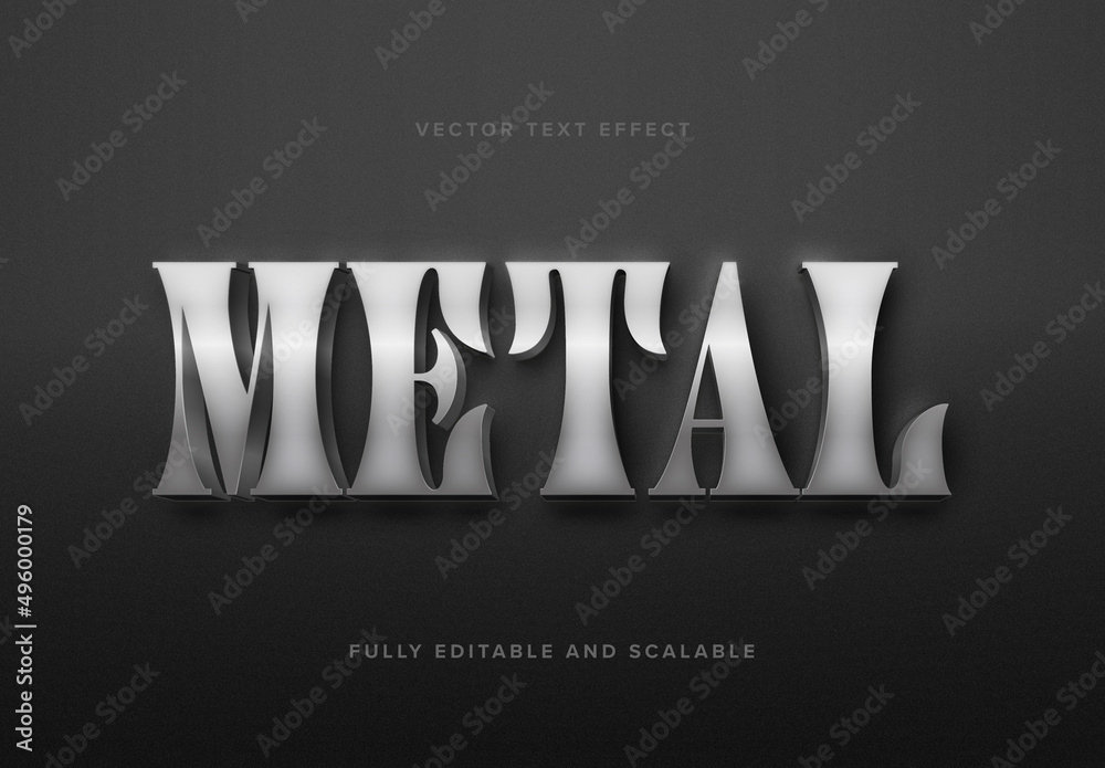 Metal Text Vector Art Effect Mockup Stock Template | Adobe Stock