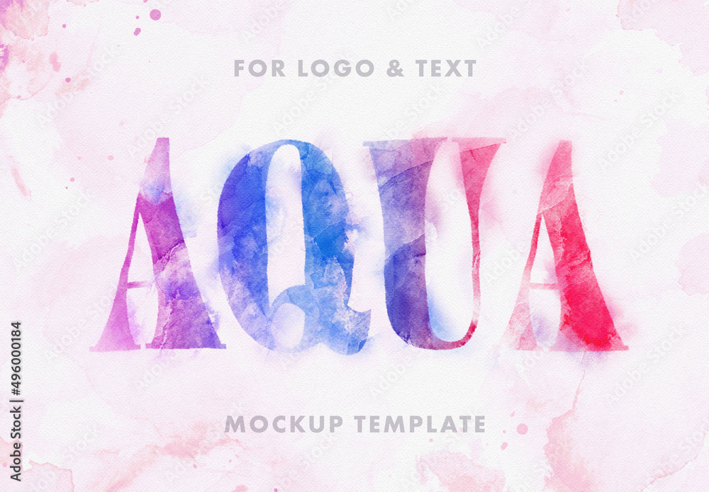 Colorful Watercolor Text Effect Mockup Stock Template | Adobe Stock