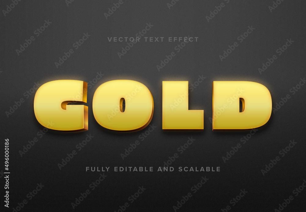 Gold Text Vector Art Effect Mockup Stock Template | Adobe Stock