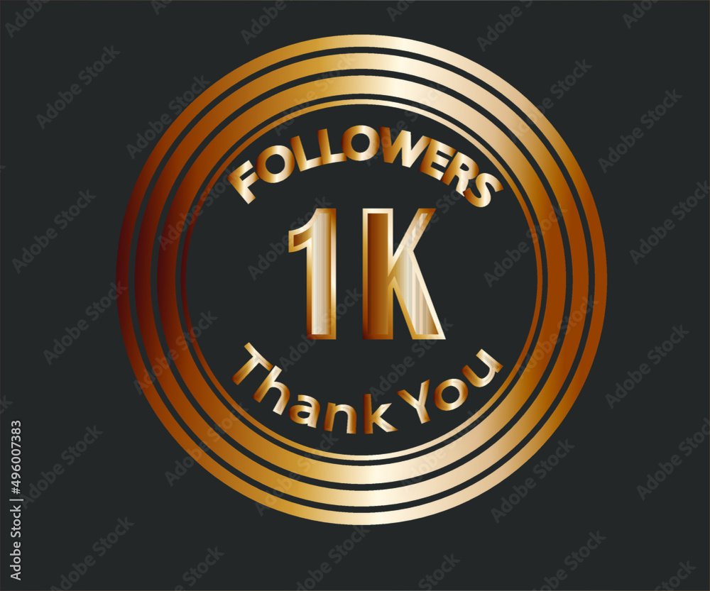 1k followers celebration design with bronze numbers. vector ...