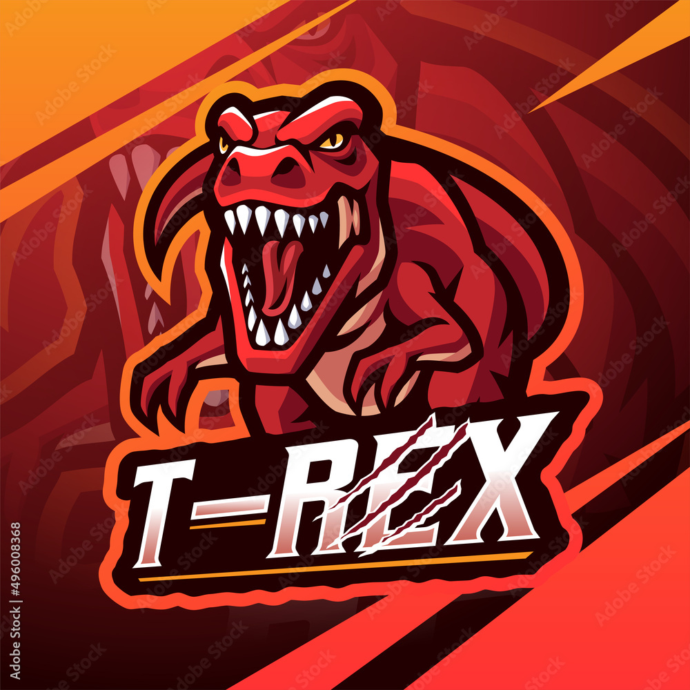T-rex esport mascot logo design Stock Vector | Adobe Stock