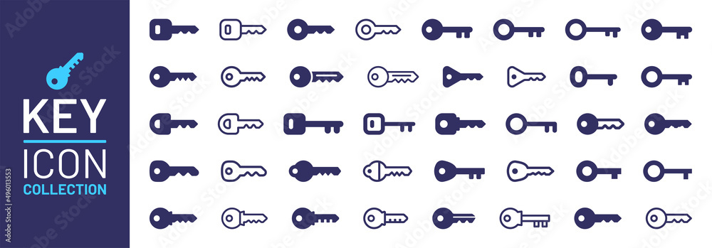Key icon set in different design. Stock Vector | Adobe Stock