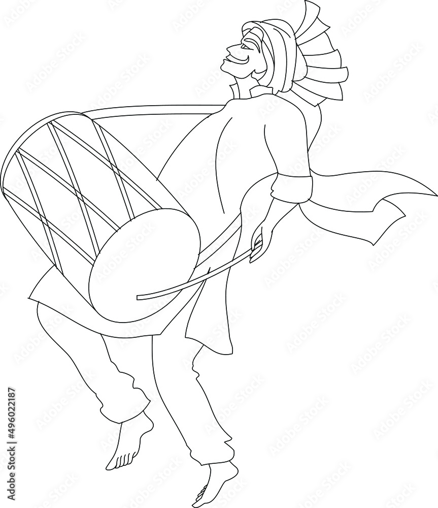 celebration of the Maharashtrian new year, India. Drummers welcoming ...