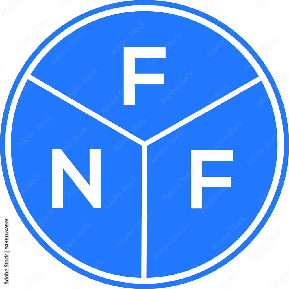 FNF letter logo design on black background. FNF creative initials ...