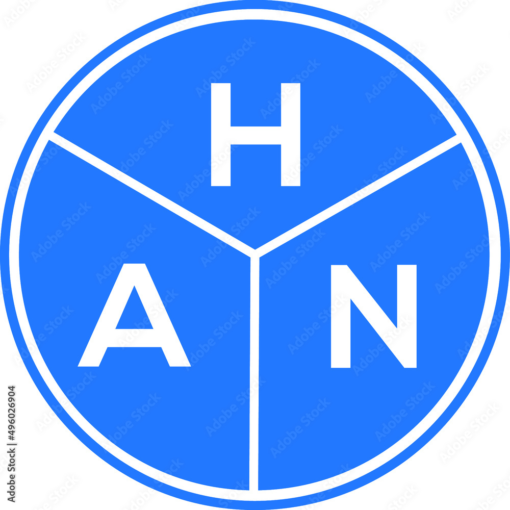 HAN letter logo design on black background. HAN creative initials ...