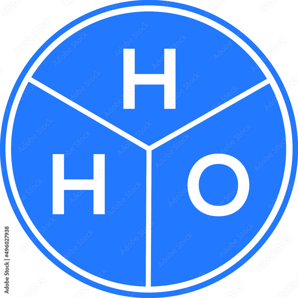 HHO letter logo design on White background. HHO creative Circle letter ...