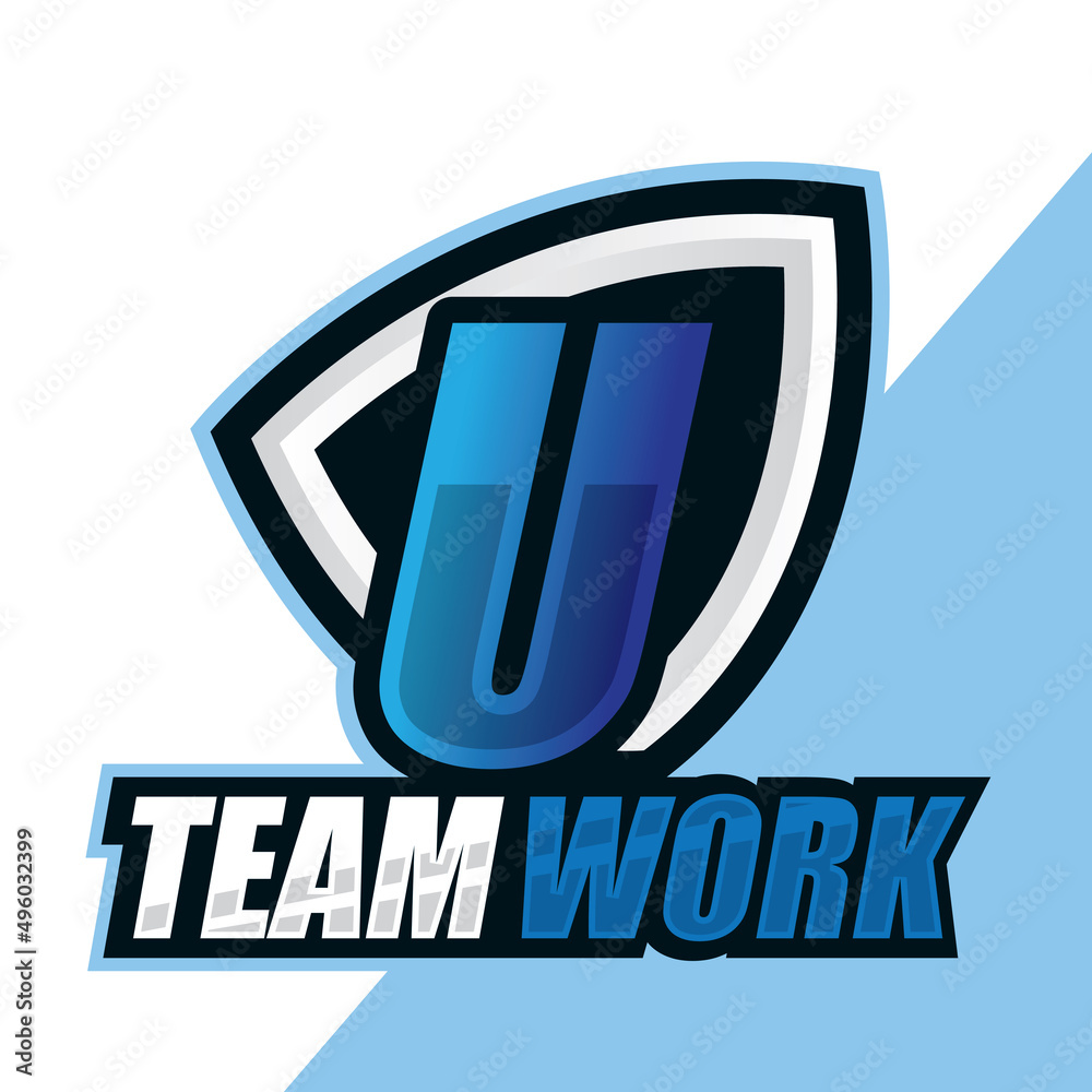 U letter mark Esport logo team, modern simple e sports template font ...