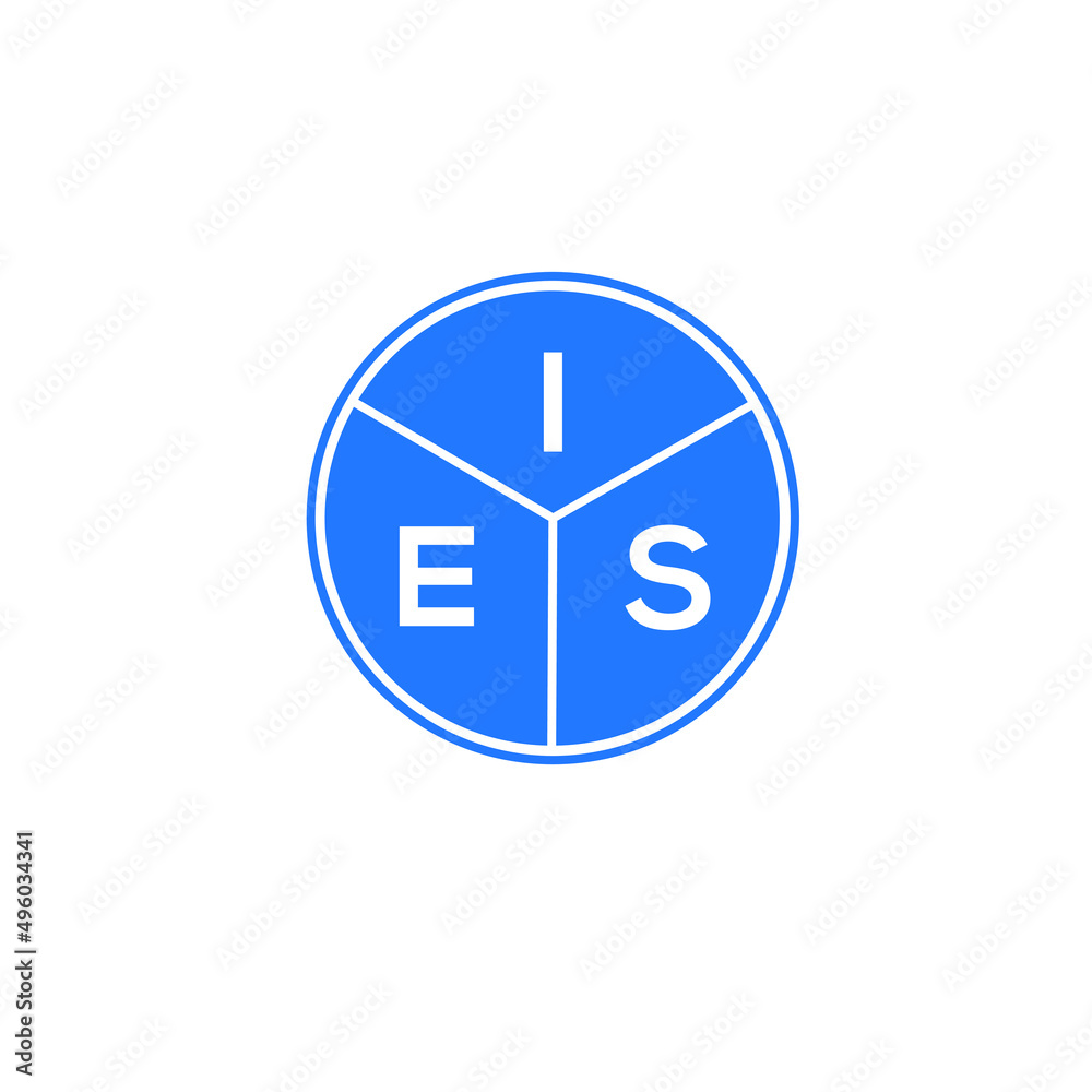 IES letter logo design on White background. IES creative Circle letter ...