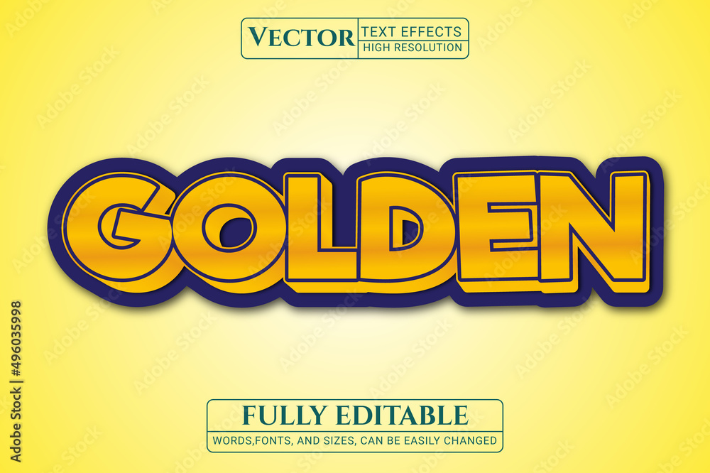 Golden Text Effects gold text effect illustrator Stock Vector | Adobe Stock