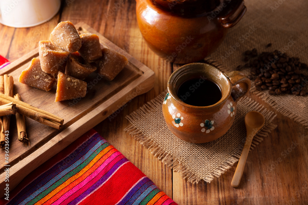 Cafe de Olla. Traditional Mexican coffee and basic ingredients for its ...