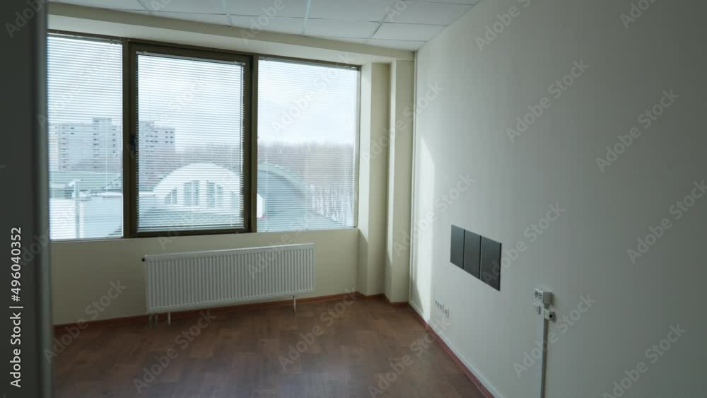 Workspace, the interior of empty office space, a walk through the ...