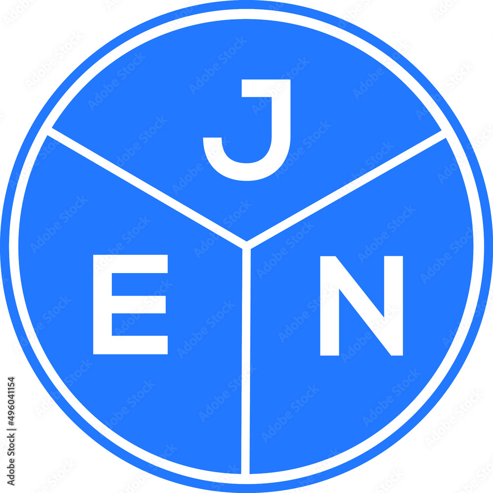 JEN letter logo design on White background. JEN creative Circle letter ...