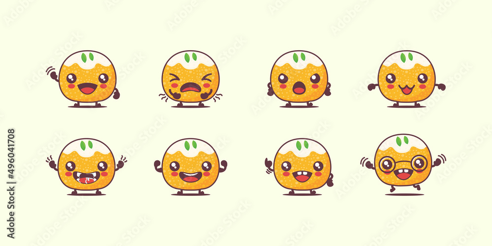 Laddoo cartoon. vector illustration of traditional indian food. with ...
