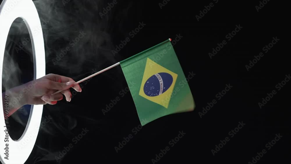 Vidéo Stock Brazil flag. Patriotic identity. Culture pride. Female fan ...