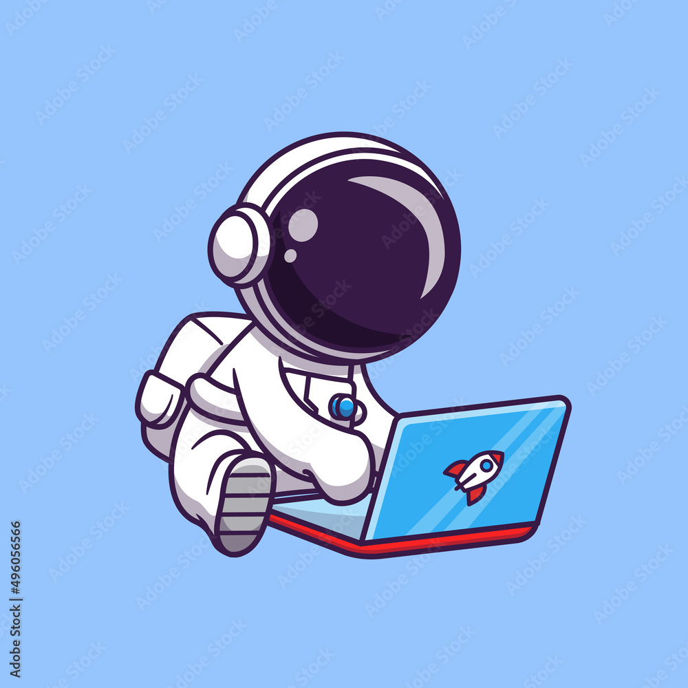 Cute Astronaut Playing Laptop Cartoon Vector Icon Illustration. Science ... Cute Astronaut Playing Laptop Cartoon Vector Icon Illustration. Science ...
