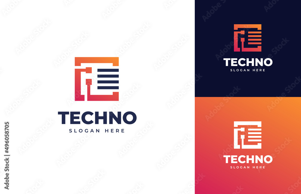 Vetor de Digital document tech device vector logo design, Creative ...